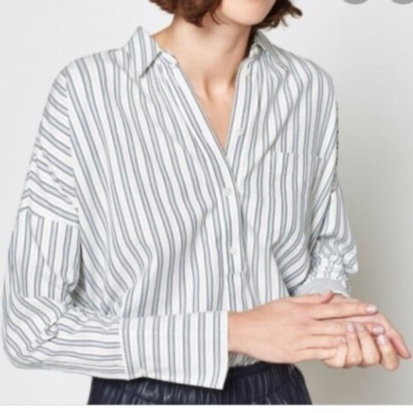Joie | Tops | Joie Selinde Pinstripe Blouse In Porcelain Sz Xs New ...